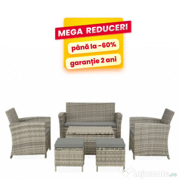 Set mobilier exterior gradina/terasa/balcon 2 fotolii canapea + măsuță ...