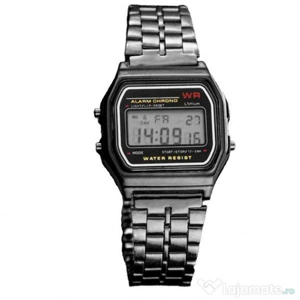Ceas de mana digital unisex -Argintiu Inchis/Dark Silver-vintage-retro ...