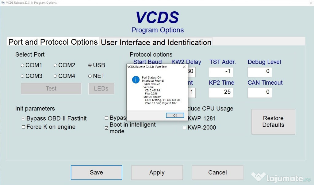 Tester VCDS HEX V2 ARM STM32F405 22.3.1 ENG/RO
