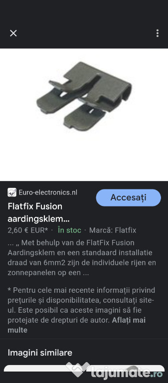 Clemă fixare cablu de împământare de 6mm