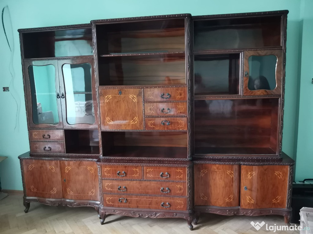 Mobila Tarnaveni - lemn masiv cu intarsii - imagine 1