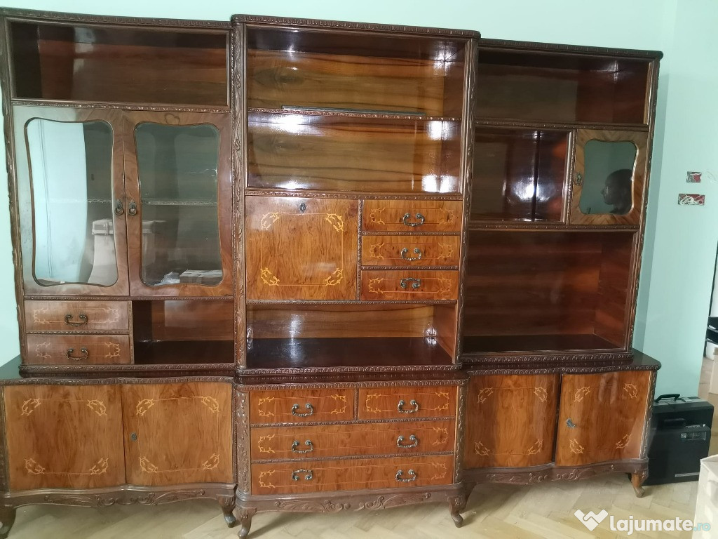 Mobila Tarnaveni - lemn masiv cu intarsii - imagine 1