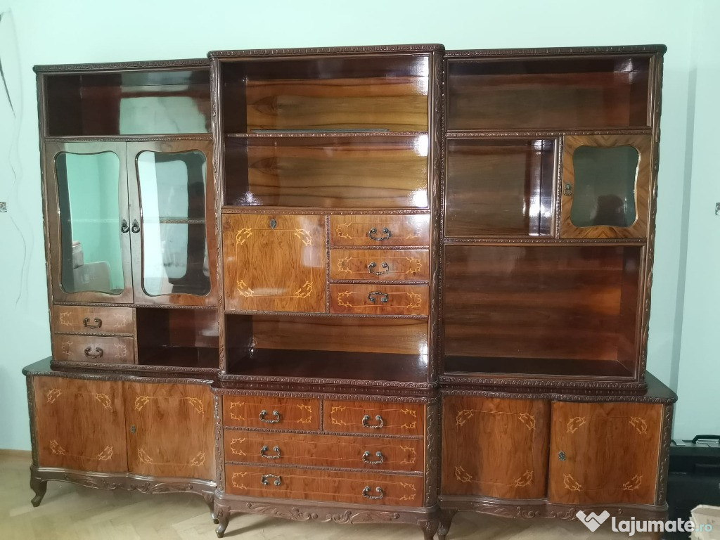 Mobila Tarnaveni - lemn masiv cu intarsii - imagine 1