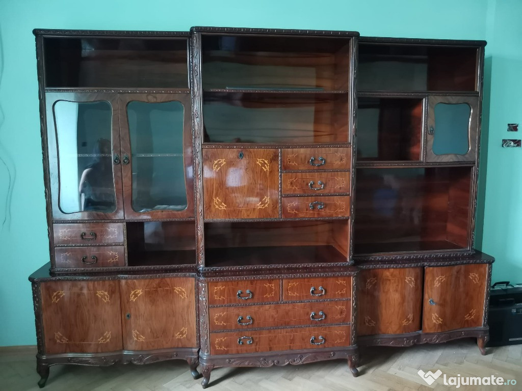 Mobila Tarnaveni - lemn masiv cu intarsii - imagine 1