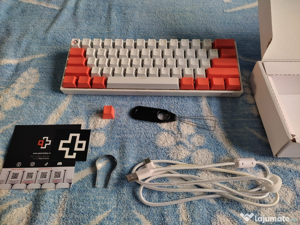 Tastatură mecanică gaming Qwerty Key portocalie
