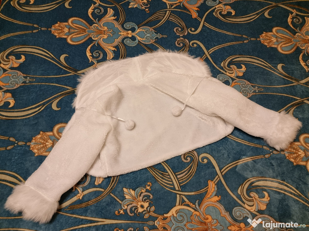 Capa alba din blanita pentru mirese, Capa blana mireasa, M-L