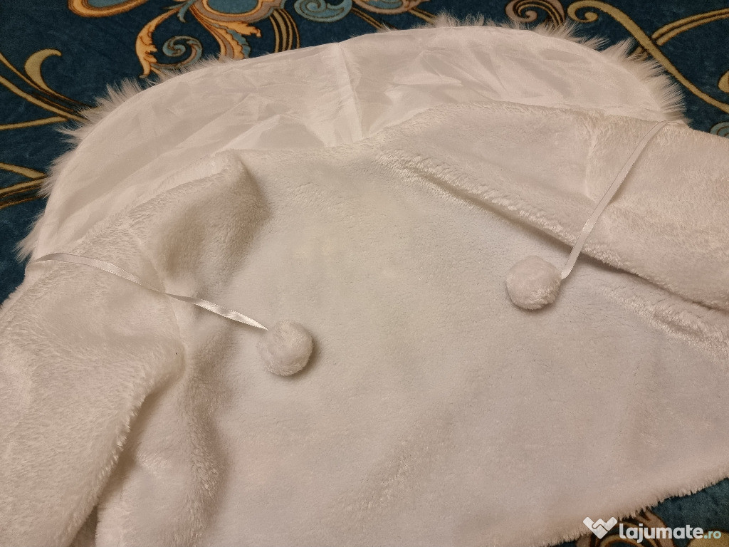 Capa alba din blanita pentru mirese, Capa blana mireasa, M-L