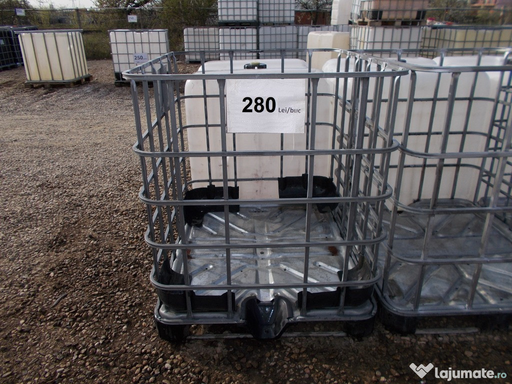 Ibc 1000 litri cadru din metal zincat pe palet container cu