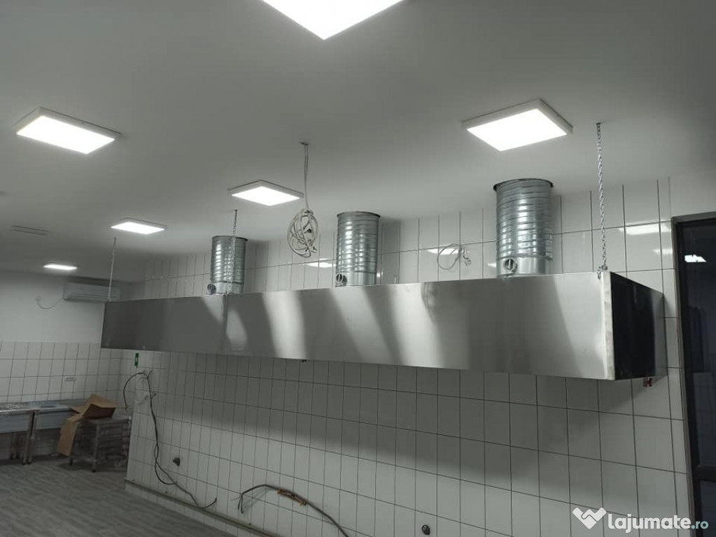 Montaj hota profesionala inox si tubulatura de ventilatie