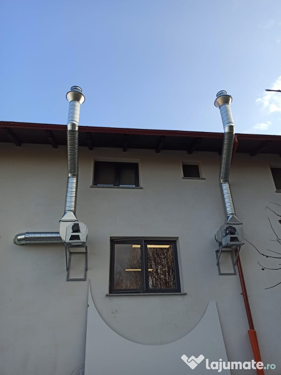Montaj hota profesionala inox si tubulatura de ventilatie