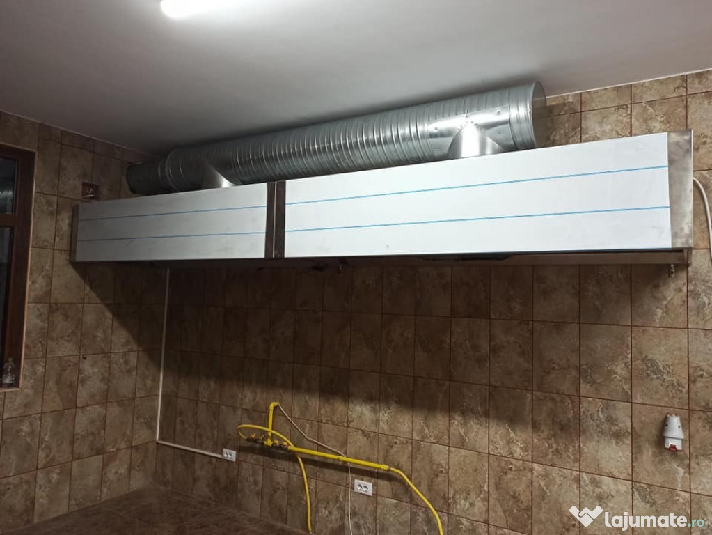 Montaj hota profesionala inox si tubulatura de ventilatie