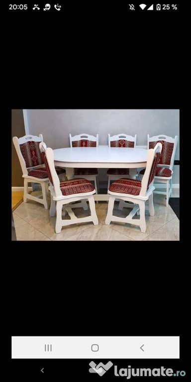 Mese si scaune din lemn masiv