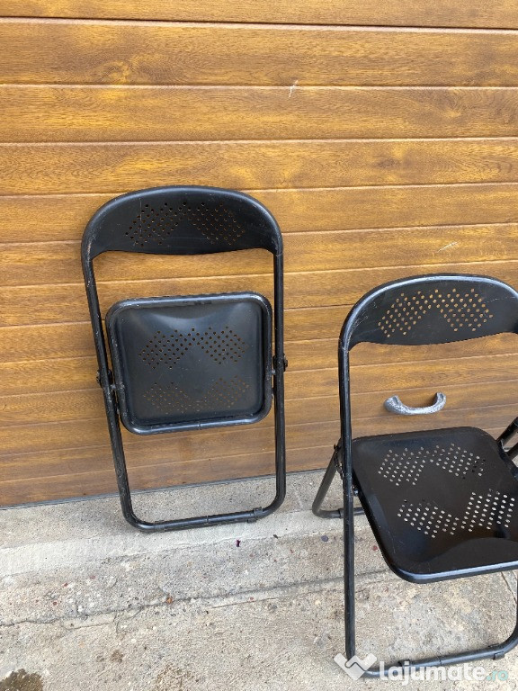 Scaune rabatabile din metal 4 buc.