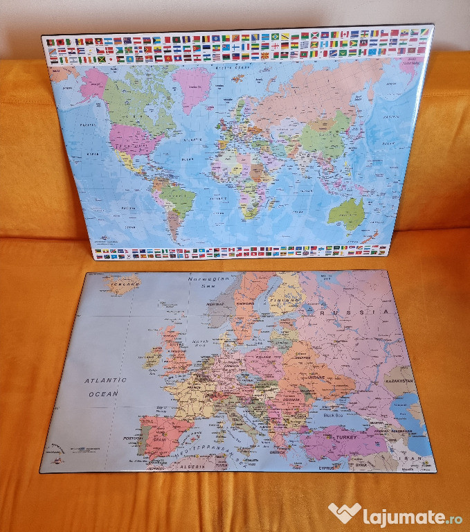 Mapa protectie birou harta lumii 44x68 cm